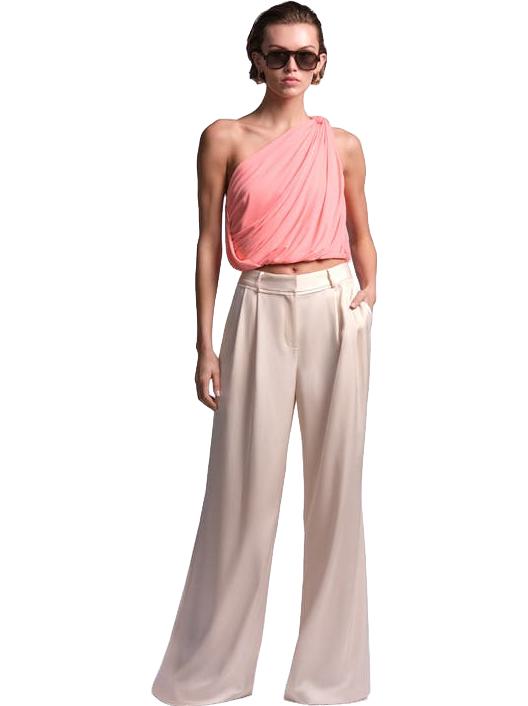 BCBGMAXAZRIA BCBG Lianna One-Shoulder Draped Crop Top